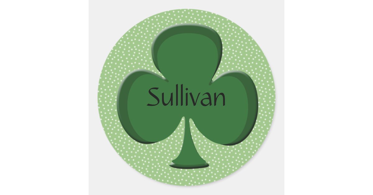 Sullivan Shamrock Name Stickers | Zazzle