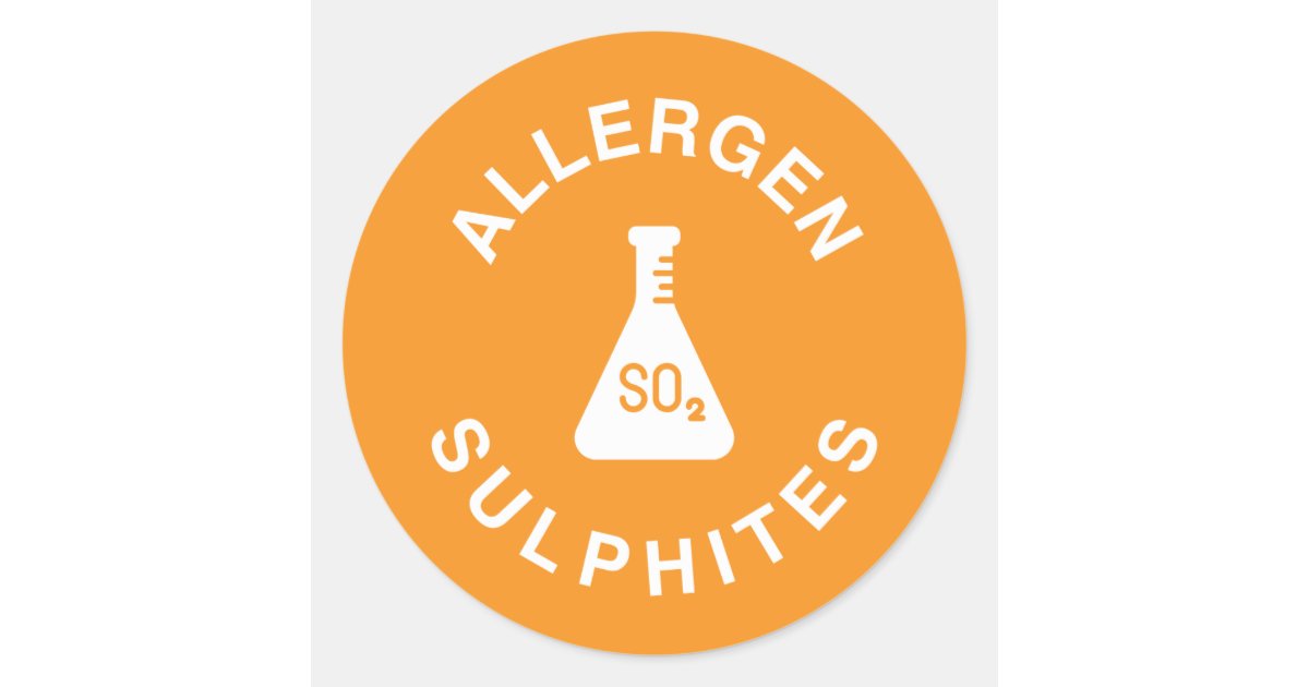 Sulphites Allergen Warning Classic Round Sticker | Zazzle