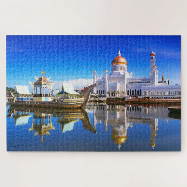 Sultan Omar Ali Saifuddien Mosque Jigsaw Puzzle | Zazzle