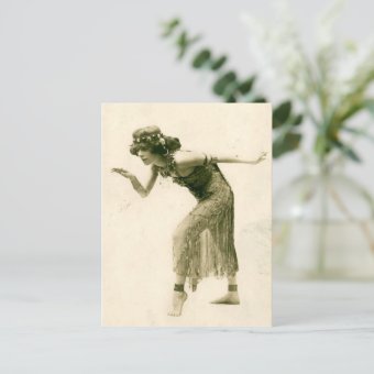 Sultry Vintage Flapper Dancer La Sylphe Postcard | Zazzle