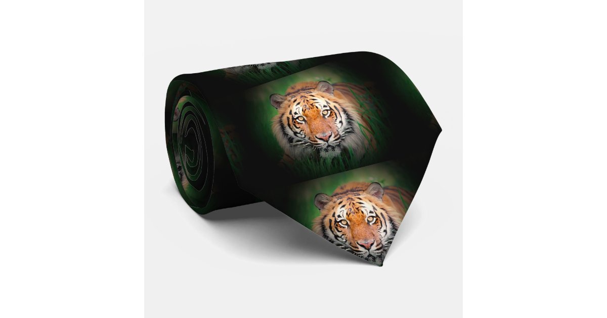 Sumatran Borneo Tiger Neck Tie | Zazzle