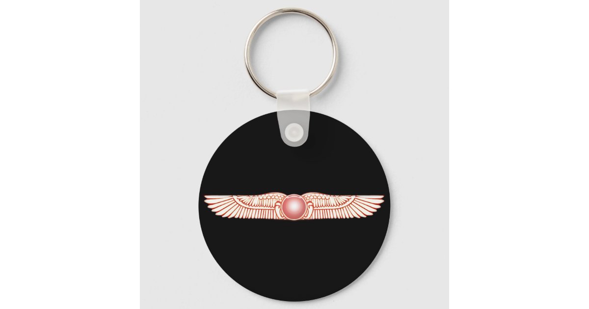 Sumerian Anunnaki Winged Sun Disk Keychain | Zazzle