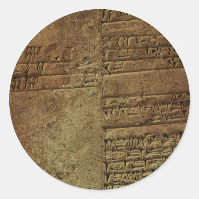 "Sumerian Cuneiform Writing" Gift Series Classic Round Sticker | Zazzle