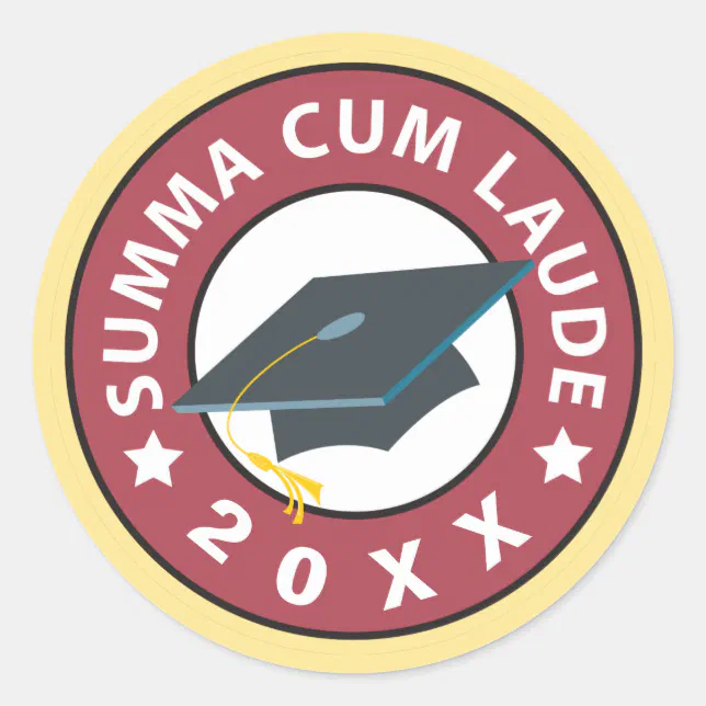 Summa Cum Laude Graduation Classic Round Sticker | Zazzle