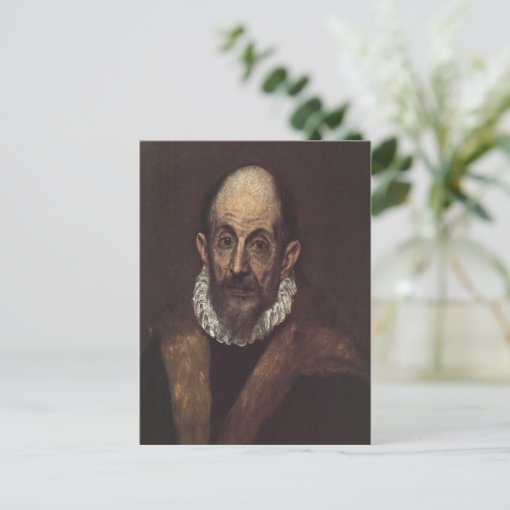 Summary Description El Greco self-portrait, 1604 D Postcard | Zazzle