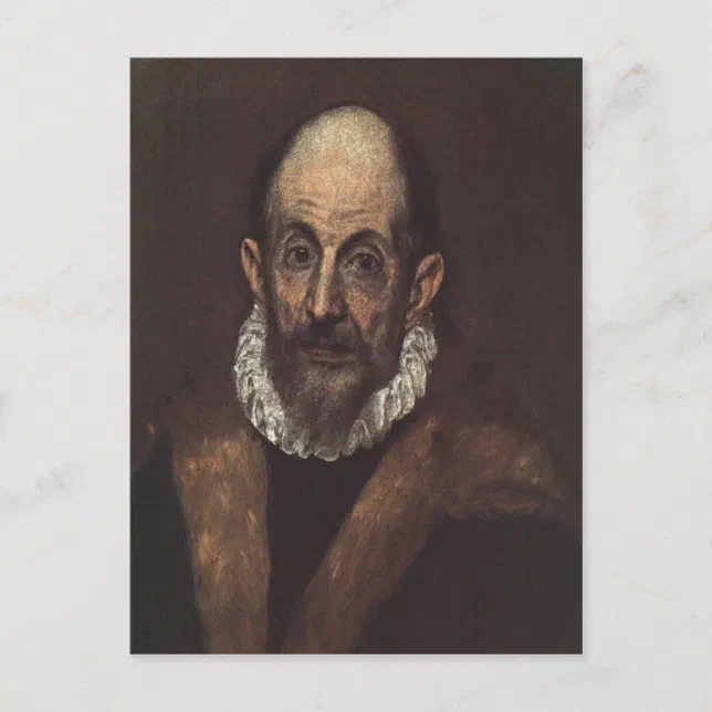 Summary Description El Greco self-portrait, 1604 D Postcard | Zazzle