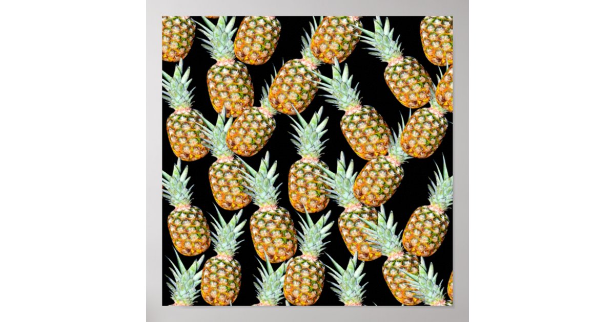 summer aloha hawaiian tropical fruit pineapple poster | Zazzle