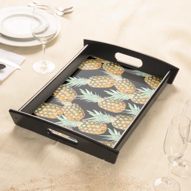 summer aloha hawaiian tropical fruit pineapple serving tray | Zazzle