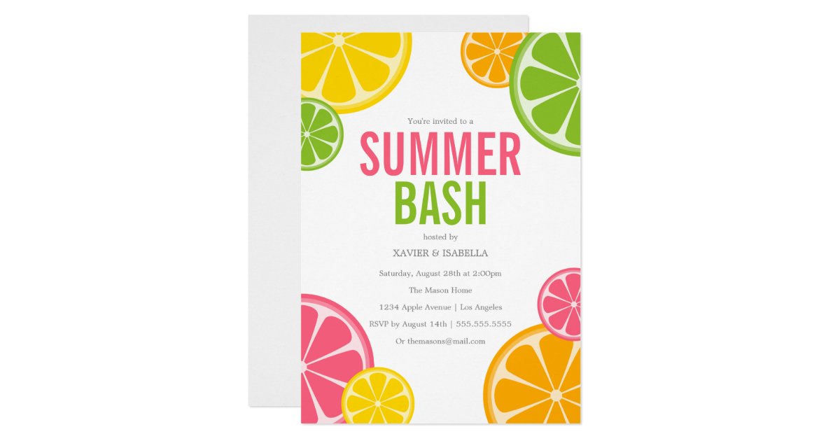 Summer Bash | Summer Party Invitation | Zazzle.com