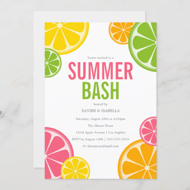 Summer Bash | Summer Party Invitation | Zazzle