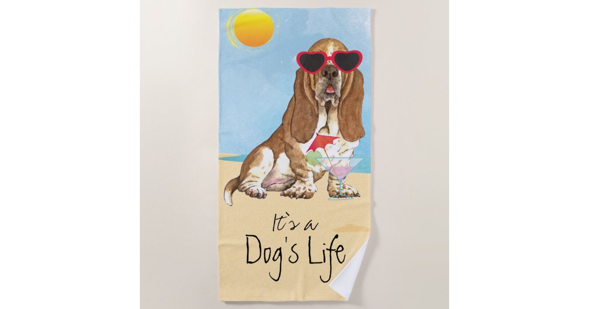 Summer Basset Hound Beach Towel | Zazzle