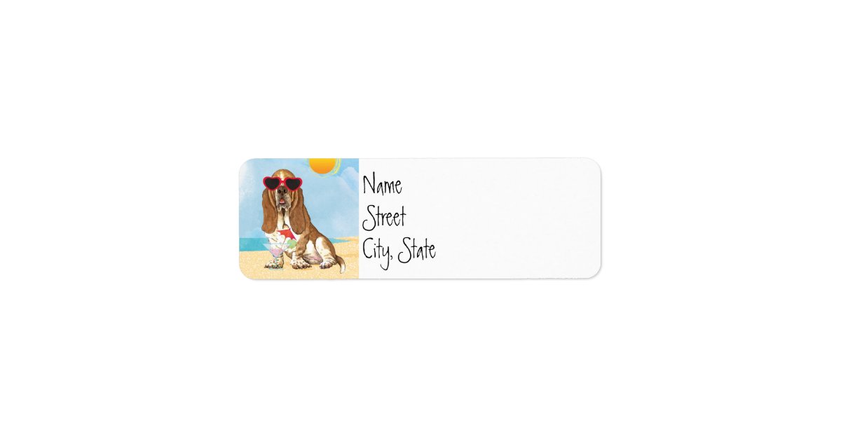 Summer Basset Hound Label | Zazzle