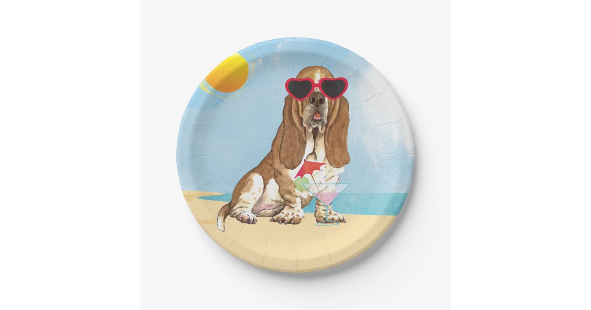 Summer Basset Hound Paper Plates | Zazzle