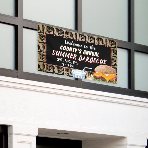 Summer BBQ Cookout Banner | Zazzle