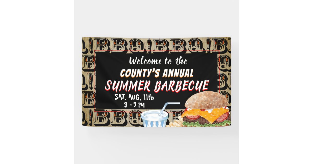 Summer BBQ Cookout Banner | Zazzle