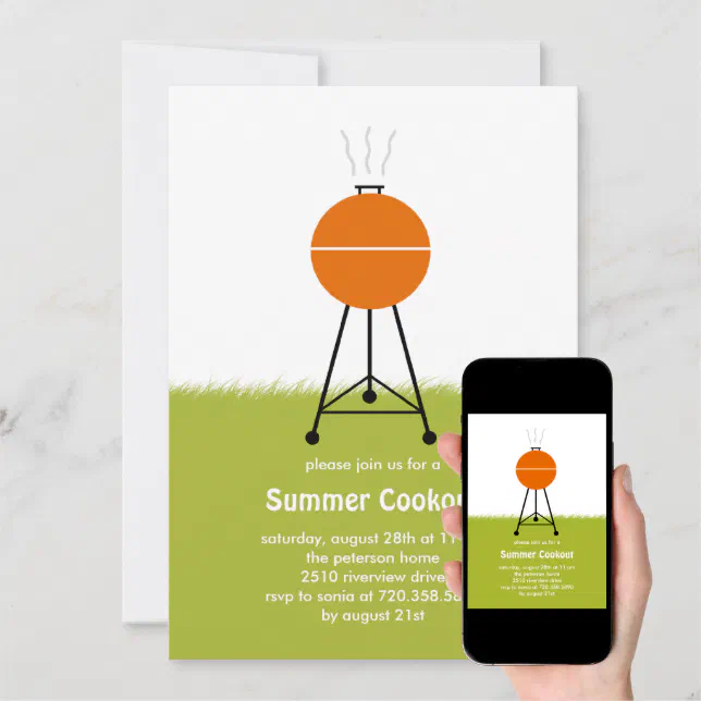 Summer BBQ Cookout Party Invitation | Zazzle