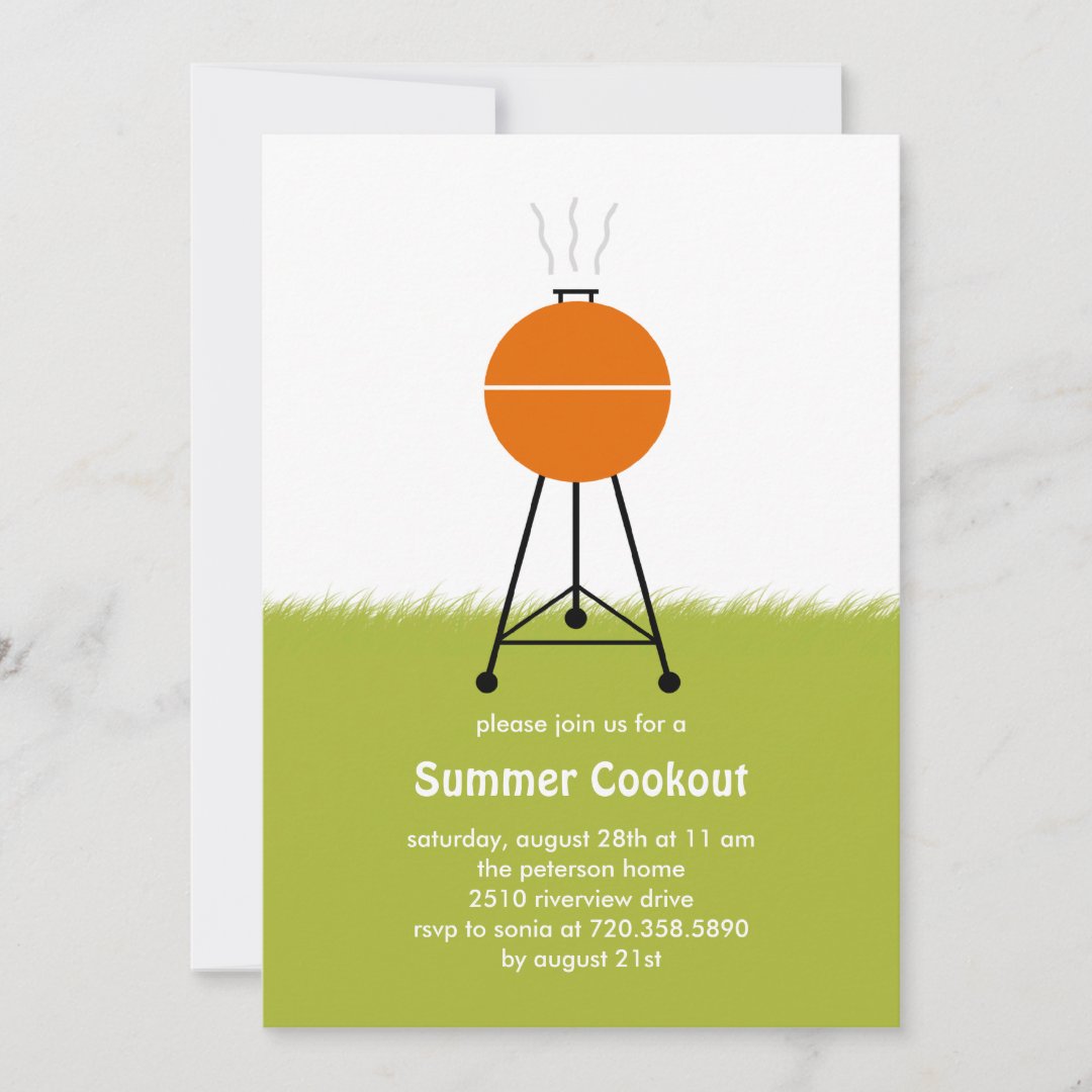 Summer BBQ Cookout Party Invitation | Zazzle