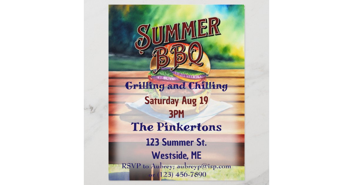 Summer BBQ Grilling and Chilling Flyer | Zazzle