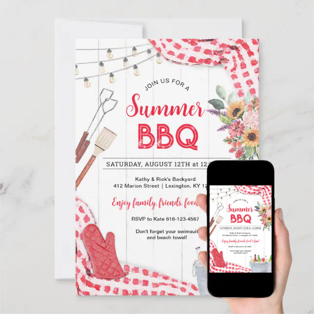 Summer BBQ Invitation | Zazzle