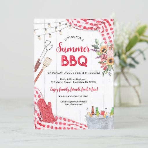 Summer BBQ Invitation | Zazzle