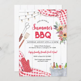 Summer BBQ Invitation | Zazzle