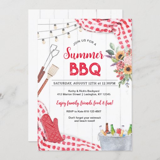 Summer BBQ Invitation | Zazzle