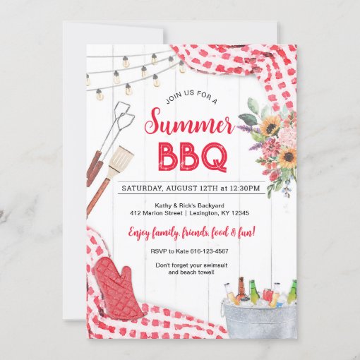 Summer BBQ Invitation | Zazzle