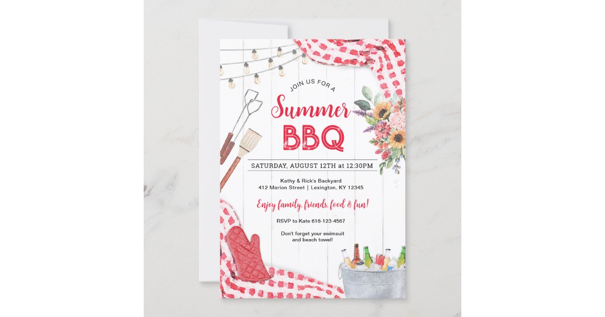 Summer BBQ Invitation | Zazzle