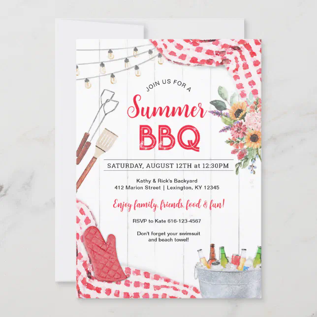 Summer BBQ Invitation | Zazzle