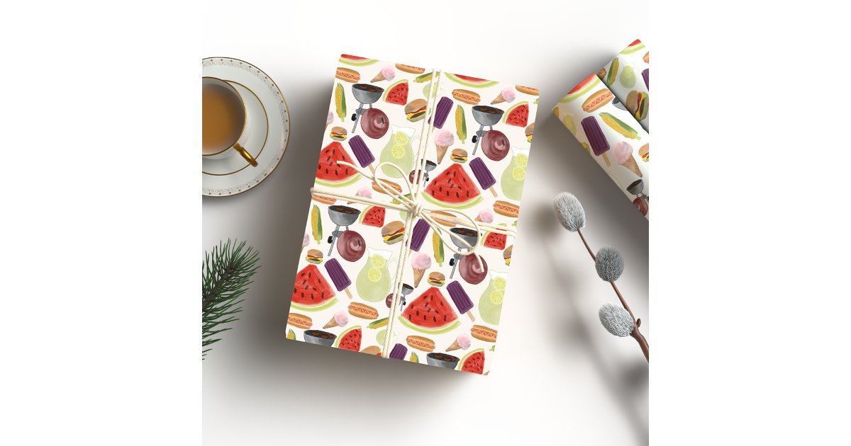 Summer BBQ Wrapping Paper | Zazzle