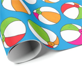Summer Beach Balls Wrapping Paper | Zazzle
