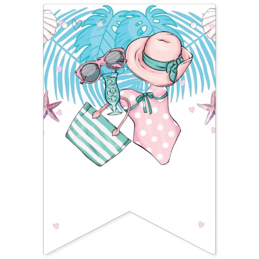 Summer Beach Birthday Party Bunting Flags | Zazzle