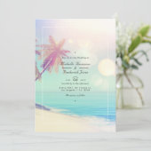 Summer Beach Bokeh QR Code RSVP Wedding Invitation | Zazzle