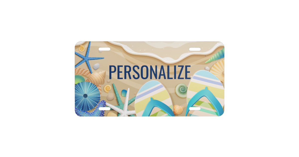 Summer Beach Custom License Plate | Zazzle