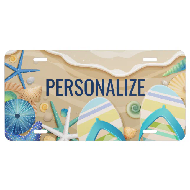 Summer Beach Custom License Plate | Zazzle