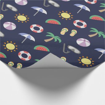 Summer Beach Holiday Pattern Wrapping Paper | Zazzle