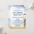 Summer Beach Lifeguard Blue Birthday Invitation | Zazzle
