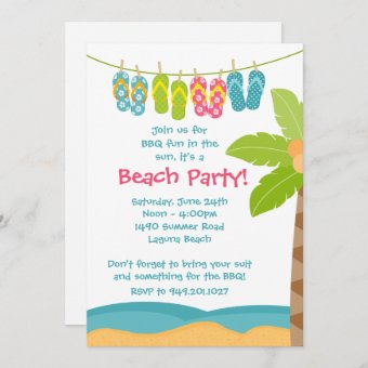 Summer Beach Party Invitation | Zazzle