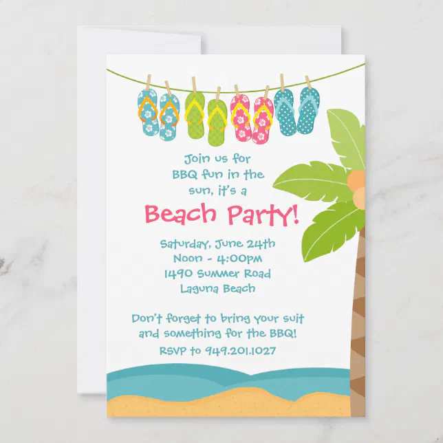 Summer Beach Party Invitation | Zazzle