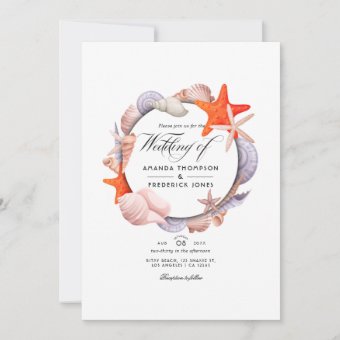 Summer Beach QR Code RSVP Wedding Invitation | Zazzle