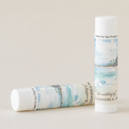 Summer Beach Watercolor Coastal Wedding Favor Lip Balm | Zazzle