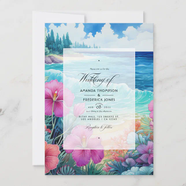 Summer Beach Wedding Invitation | Zazzle