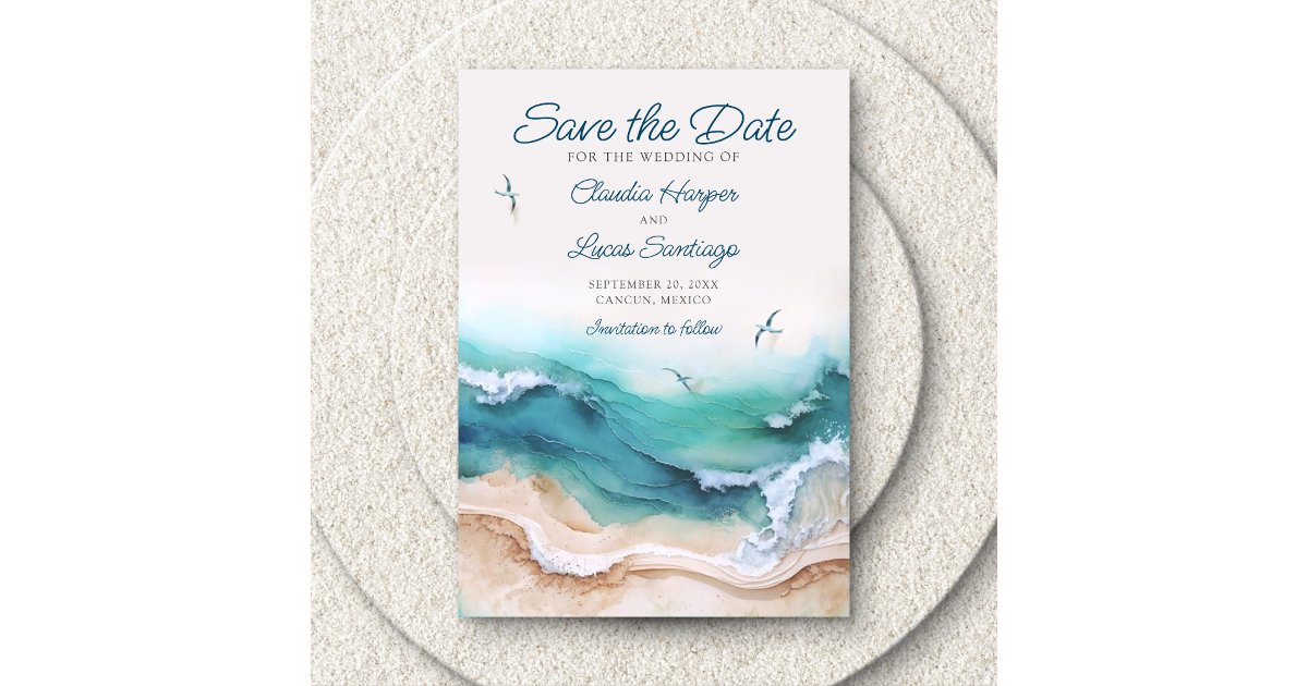 Summer Beach Wedding Save The Date | Zazzle