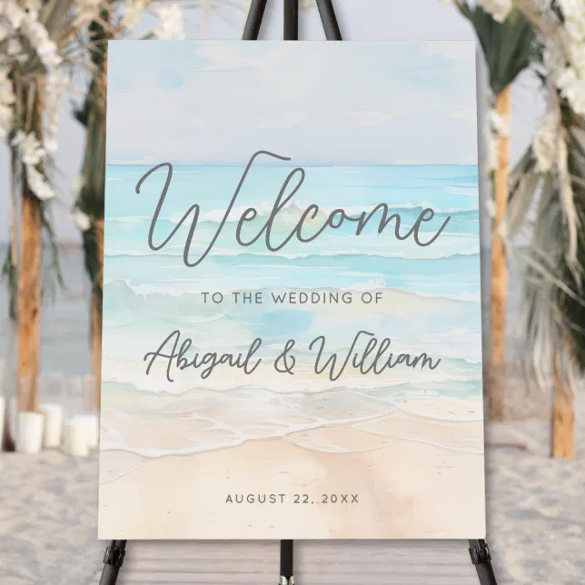 Summer Beach Wedding Welcome Sign | Zazzle