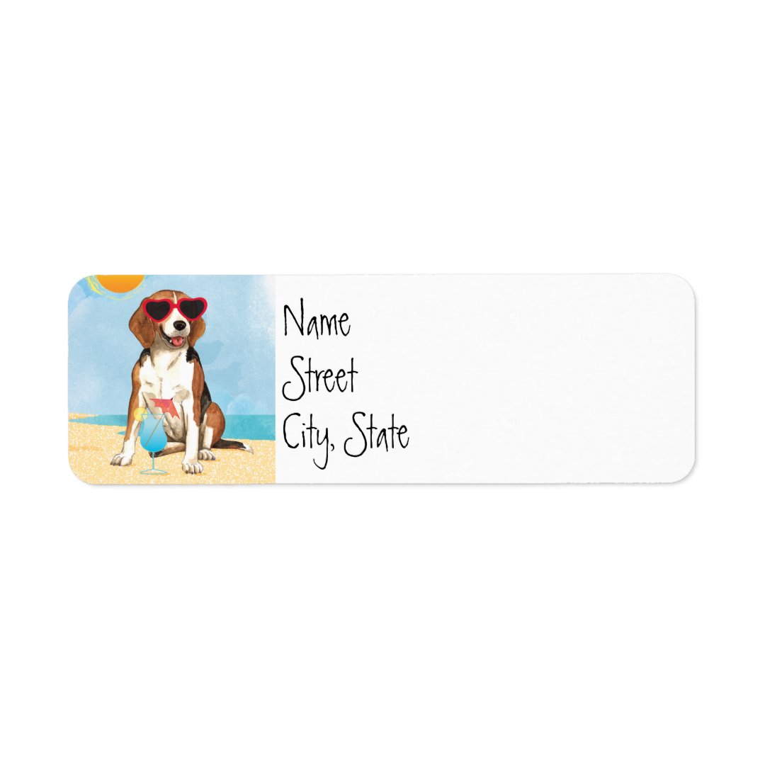 Summer Beagle Label | Zazzle