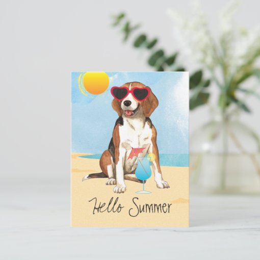 Summer Beagle Postcard | Zazzle