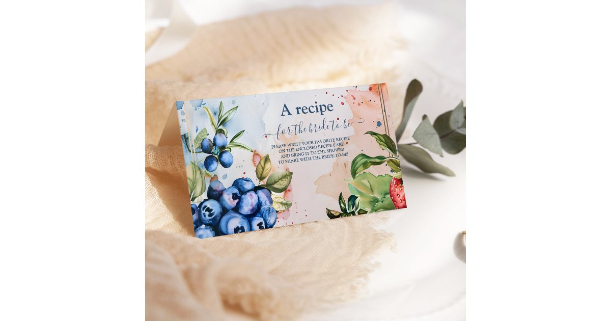 Summer Berry Sweet Strawberry Bridal Shower Enclosure Card | Zazzle