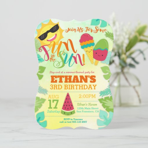 Summer Birthday Party Invitation - Pool / Tropical | Zazzle
