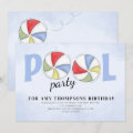 Summer Birthday Pool Party Beach Balls Invitation | Zazzle