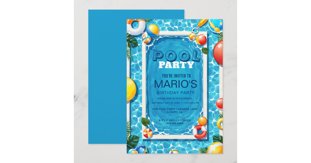 Summer Birthday Splash Bash, Customizable Swimming Invitation | Zazzle